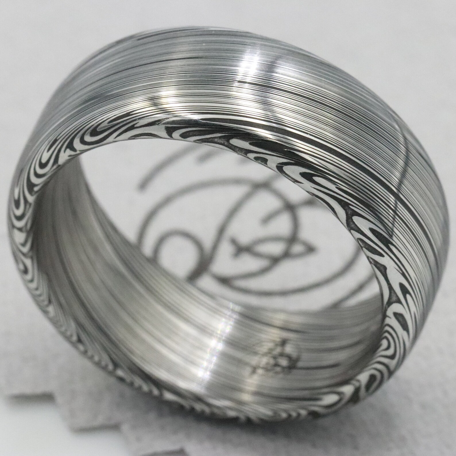 8mm Damascus Steel Ring Stainless Steel Damascus Damasteel | Etsy