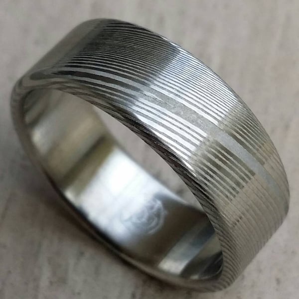 Damascus Steel Ring - Etsy