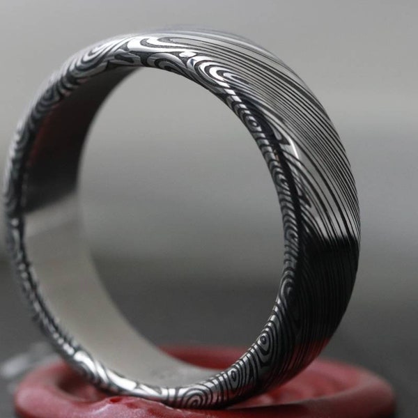 Damascus Steel Ring - Etsy