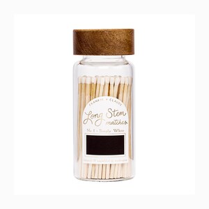 WHITE Colored Matches in a Glass Jar | the ORIGINAL Long Stem Match Jar ...