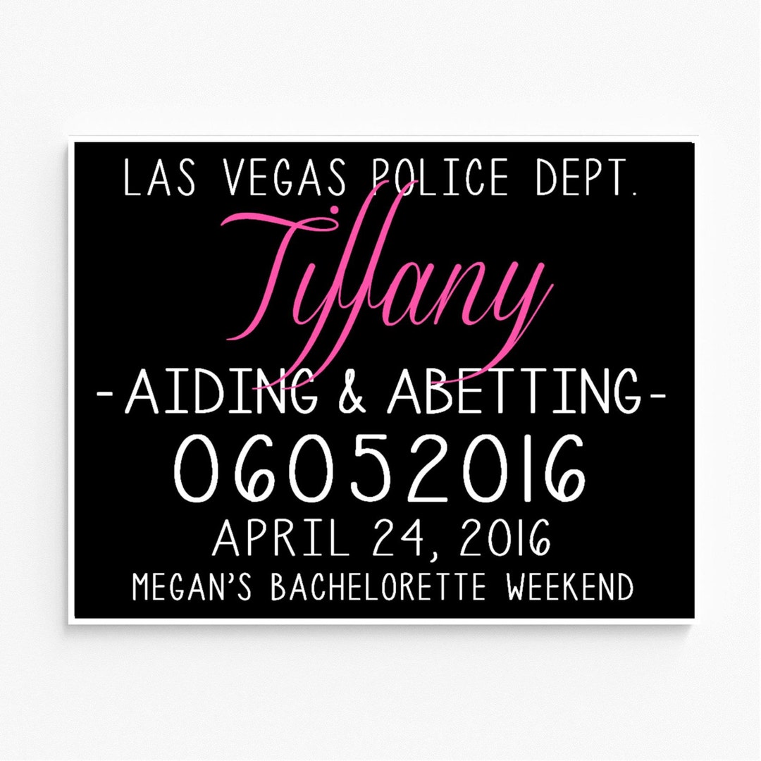 Custom Bachelorette Party Mugshot Sign, Printable PDF (up to 5) - Etsy