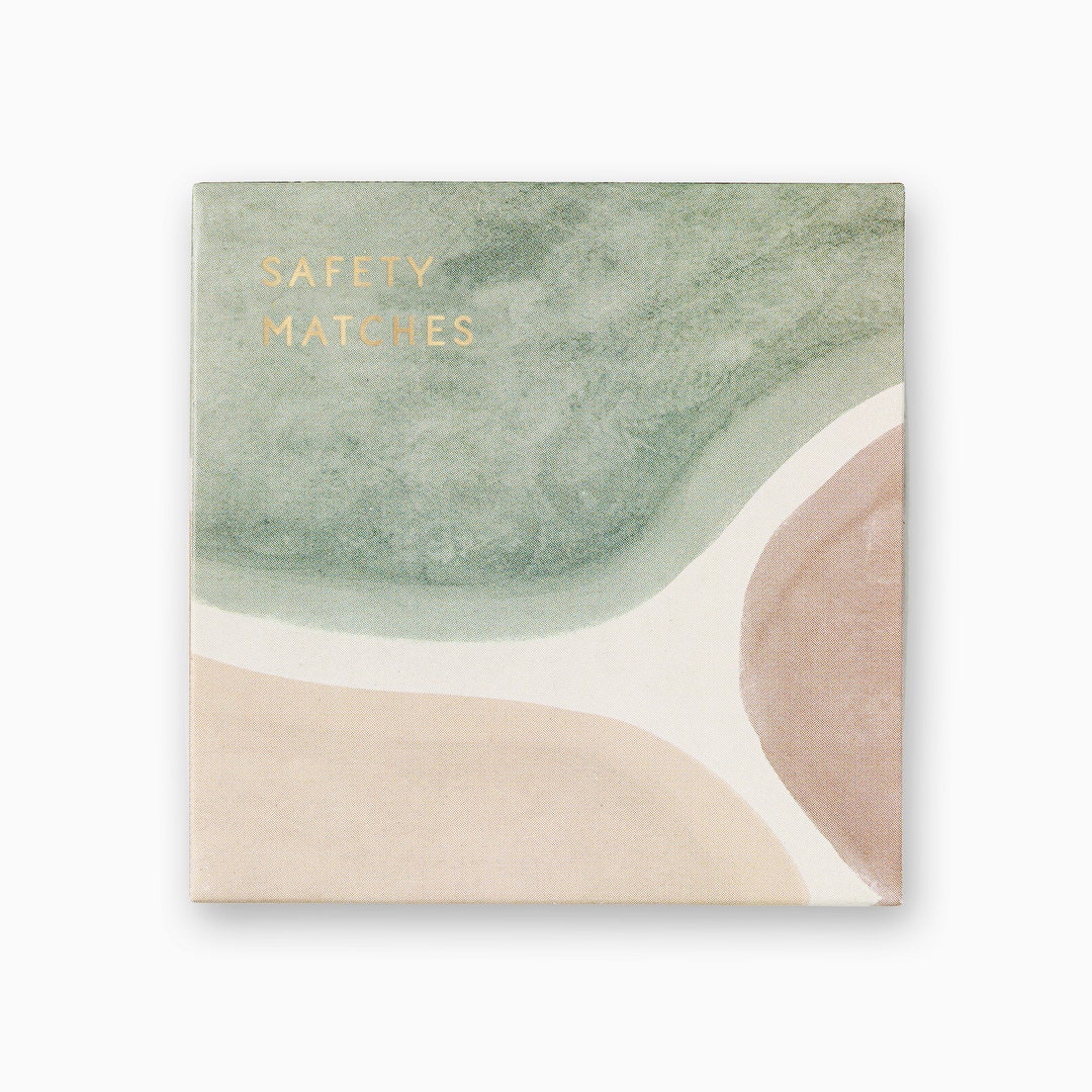 Mossy Green and Blushy Neutral Abstract Match Box | Box of Colored ...