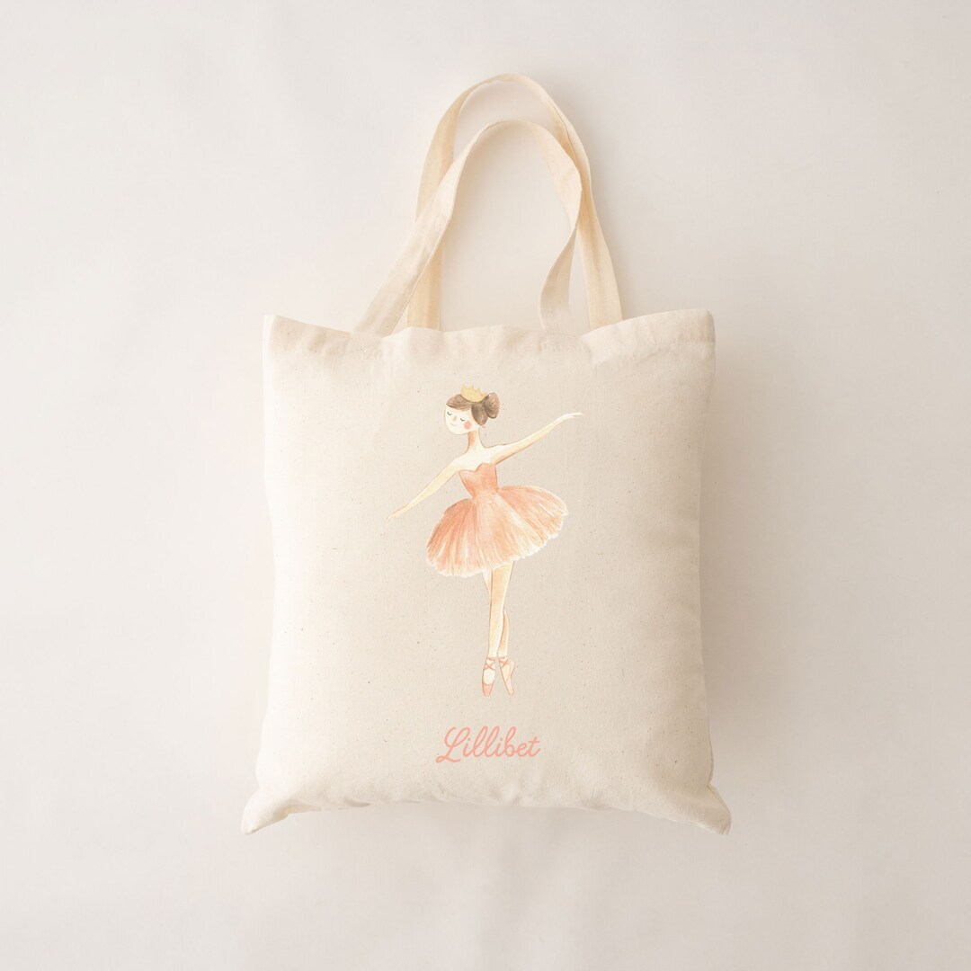 Custom Ballerina Tote Bag. Ballet Bag Customized With Name. Custom ...
