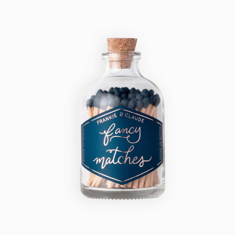 NAVY BLUE Colored Matches in a Glass Jar - Etsy