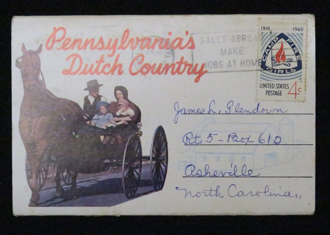 Vintage 1960's Postcards Folder: Amish Pennsylvania’s Dutch Country - Etsy
