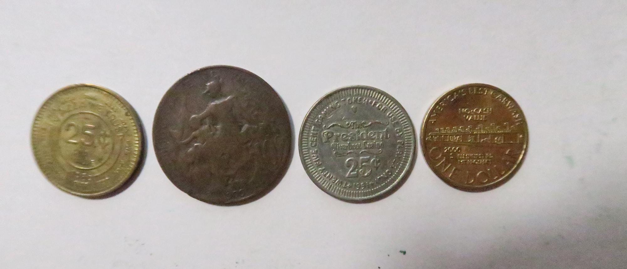 Four Coins, Tokens, Chucky Cheese, President’s Cassino Coin,, French ...