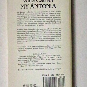 My Antonia by Willa Cather, 1994 - Etsy