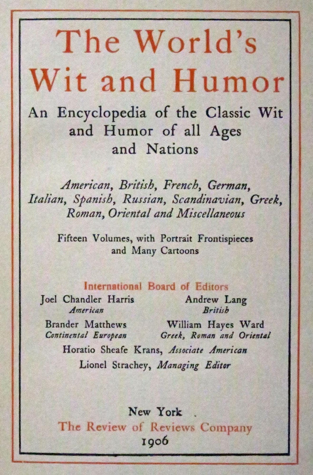 The World’s Wit and Humor by Multiple Editors, 1906, 1st Edition - Etsy