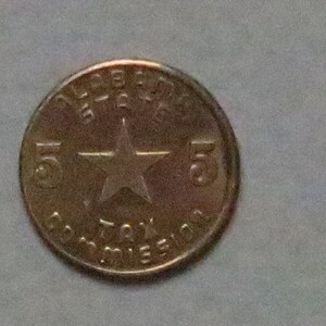 Alabama State Luxury Tax Token, 5 Mills - Etsy