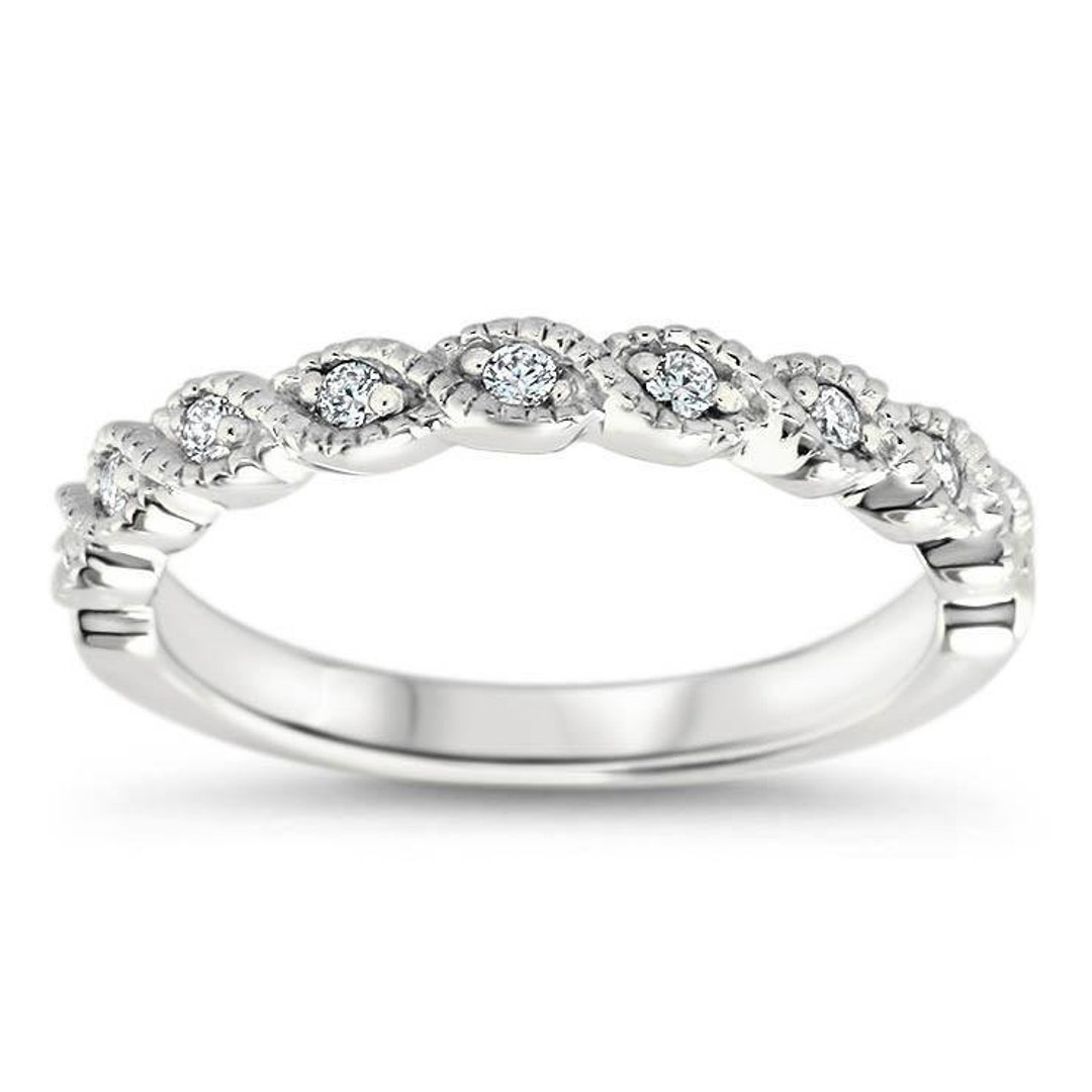 Diamond Twisted Wedding Band Timeless Band - Etsy