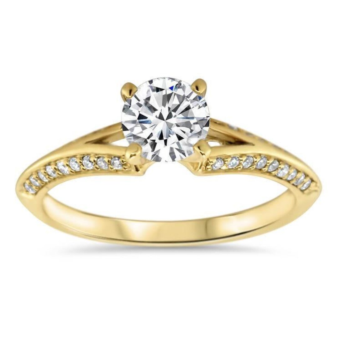 Split Shank Knife Edge Engagement Ring - Kourt - Etsy