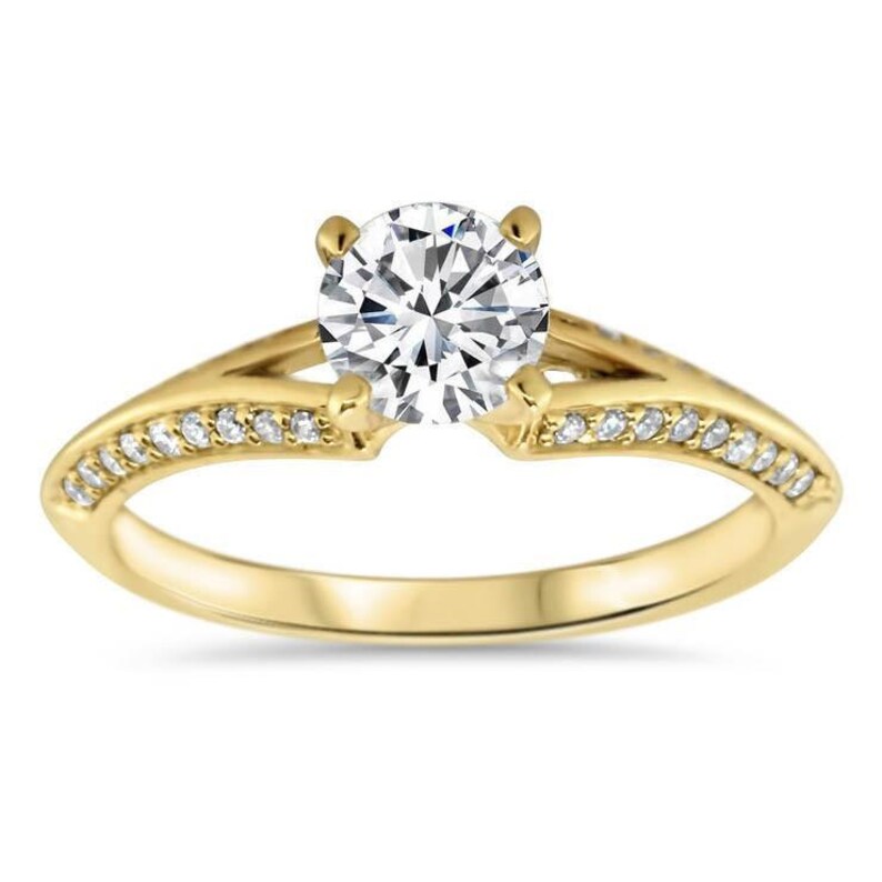 Split Shank Knife Edge Engagement Ring Kourt - Etsy