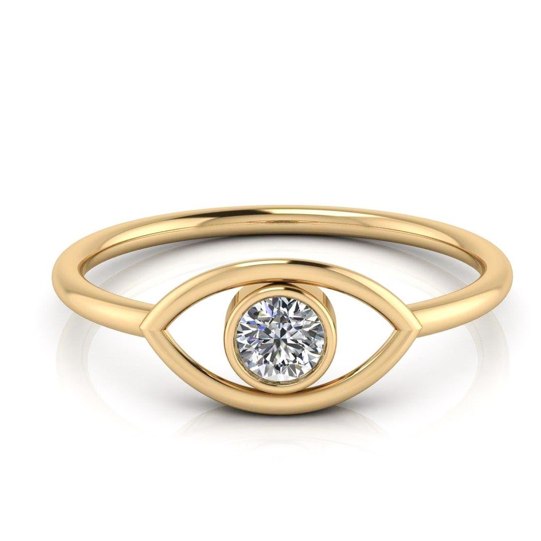 Evil Eye Cut-out Ring - Etsy