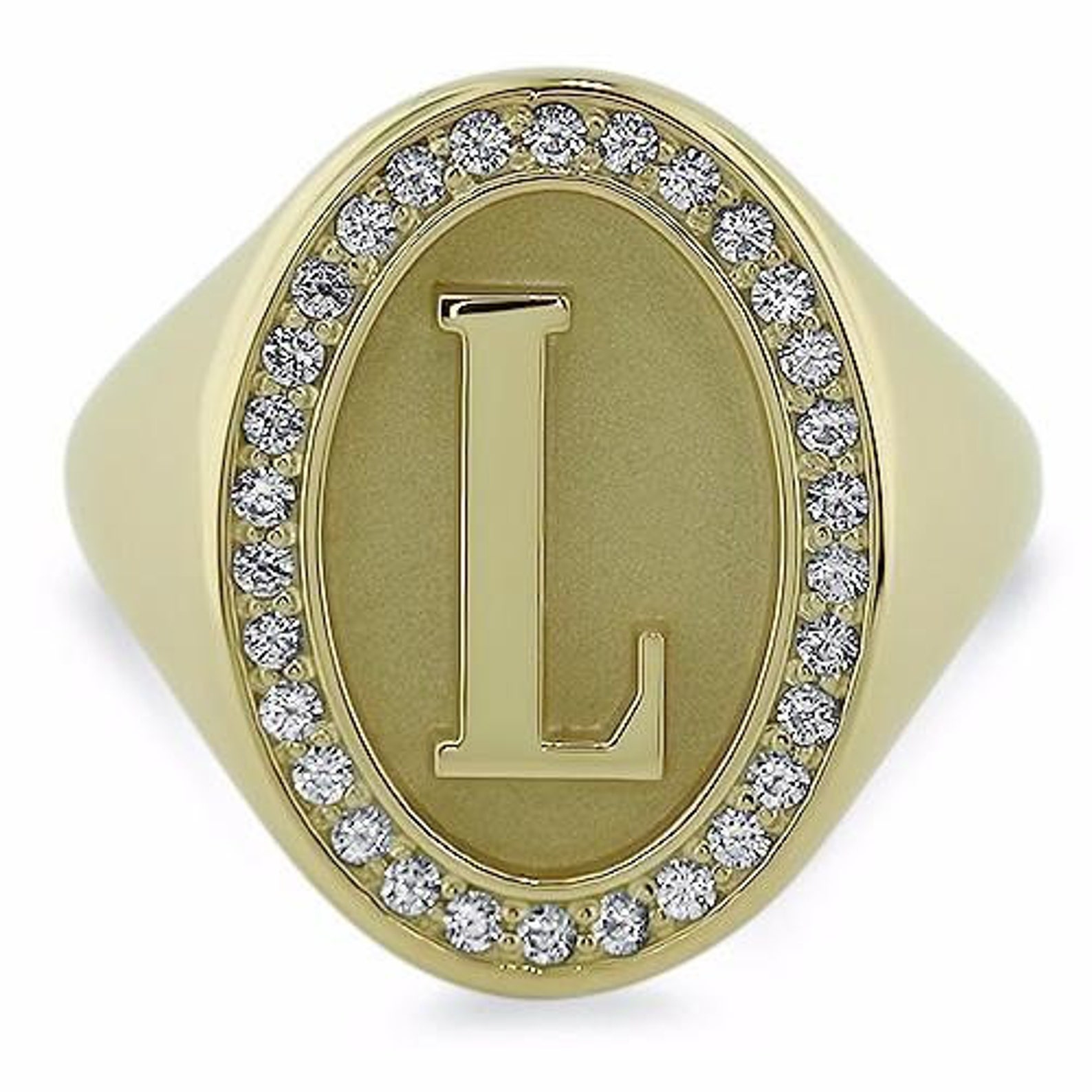 Personalized Initial Signet Ring - Etsy