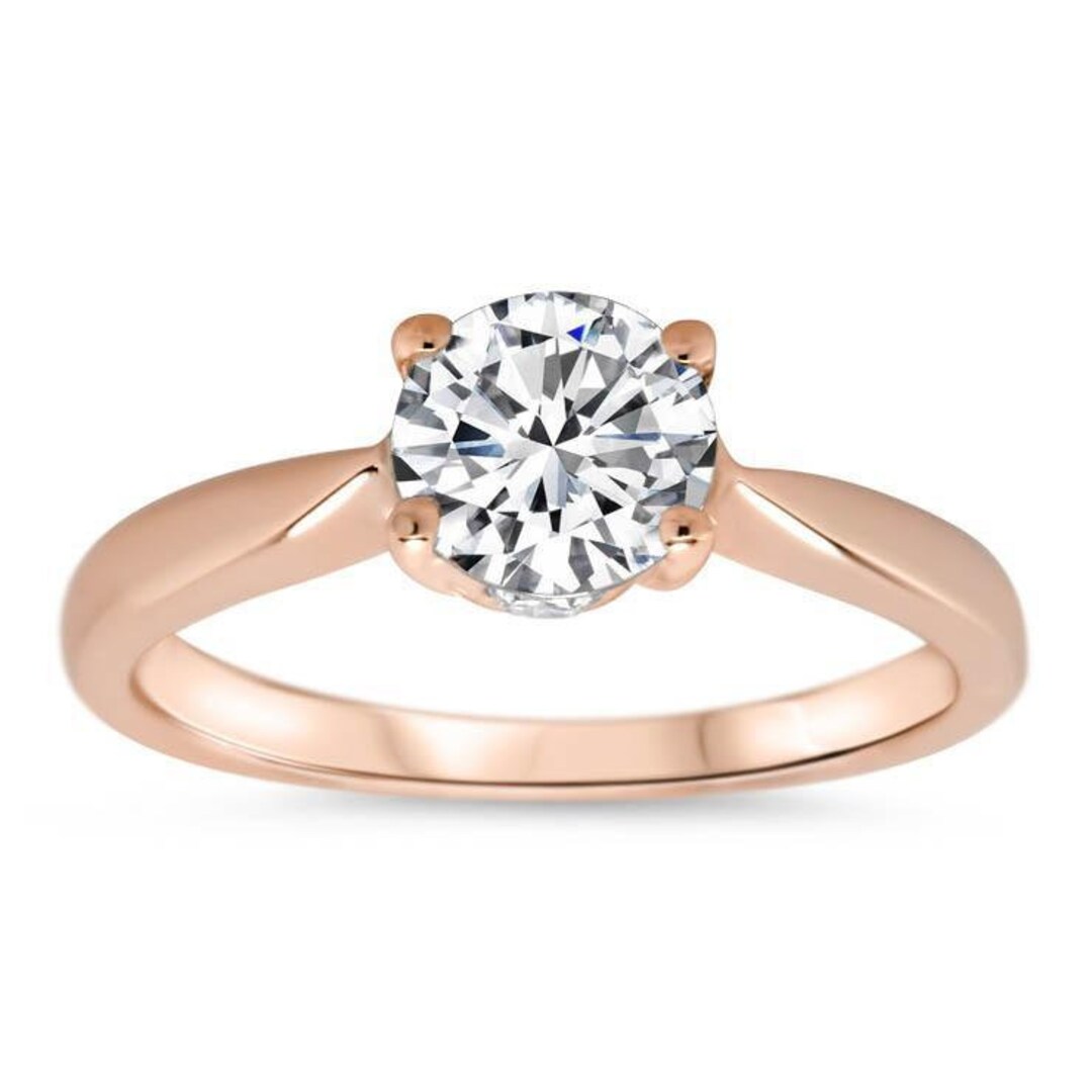Solitaire Engagement Ring Surprise Diamond Moissanite Center Lara - Etsy
