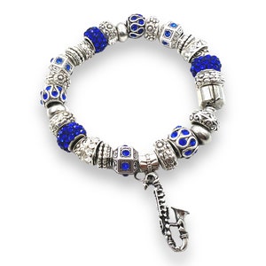 Saxophone Charm Bracelet - Etsy