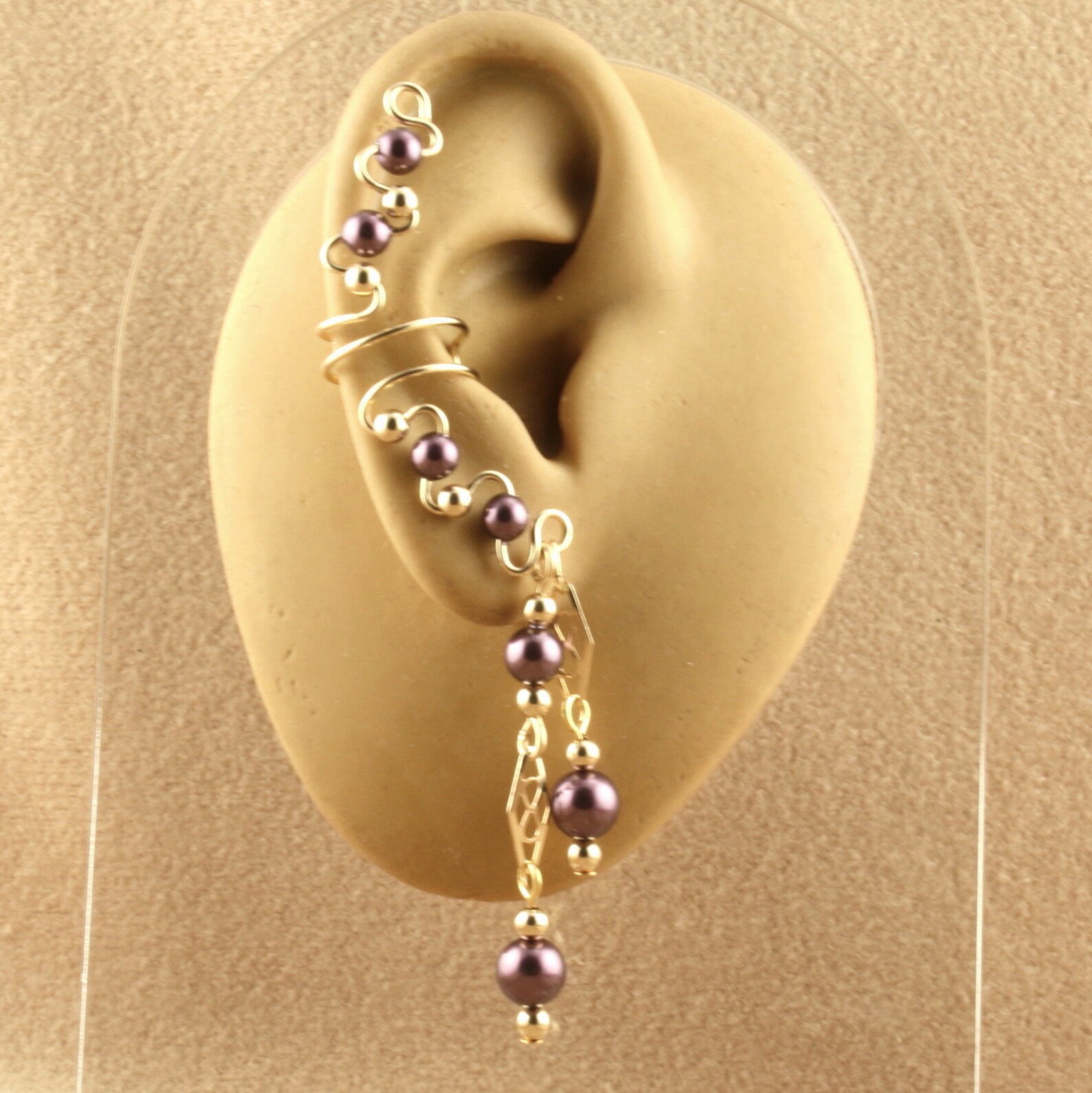Pearl Ear Cuffs Swarovski Crystal Pearl 14 KT Gold Filled - Etsy