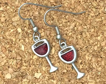 Red Wine Earrings - Etsy