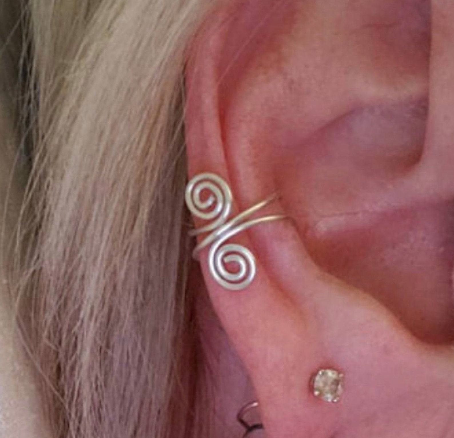 Sterling Silver Ear Cuff Cartilage Cuff Wire Ear Cuff | Etsy