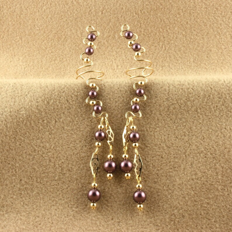 Pearl Ear Cuffs Swarovski Crystal Pearl 14 KT Gold Filled | Etsy