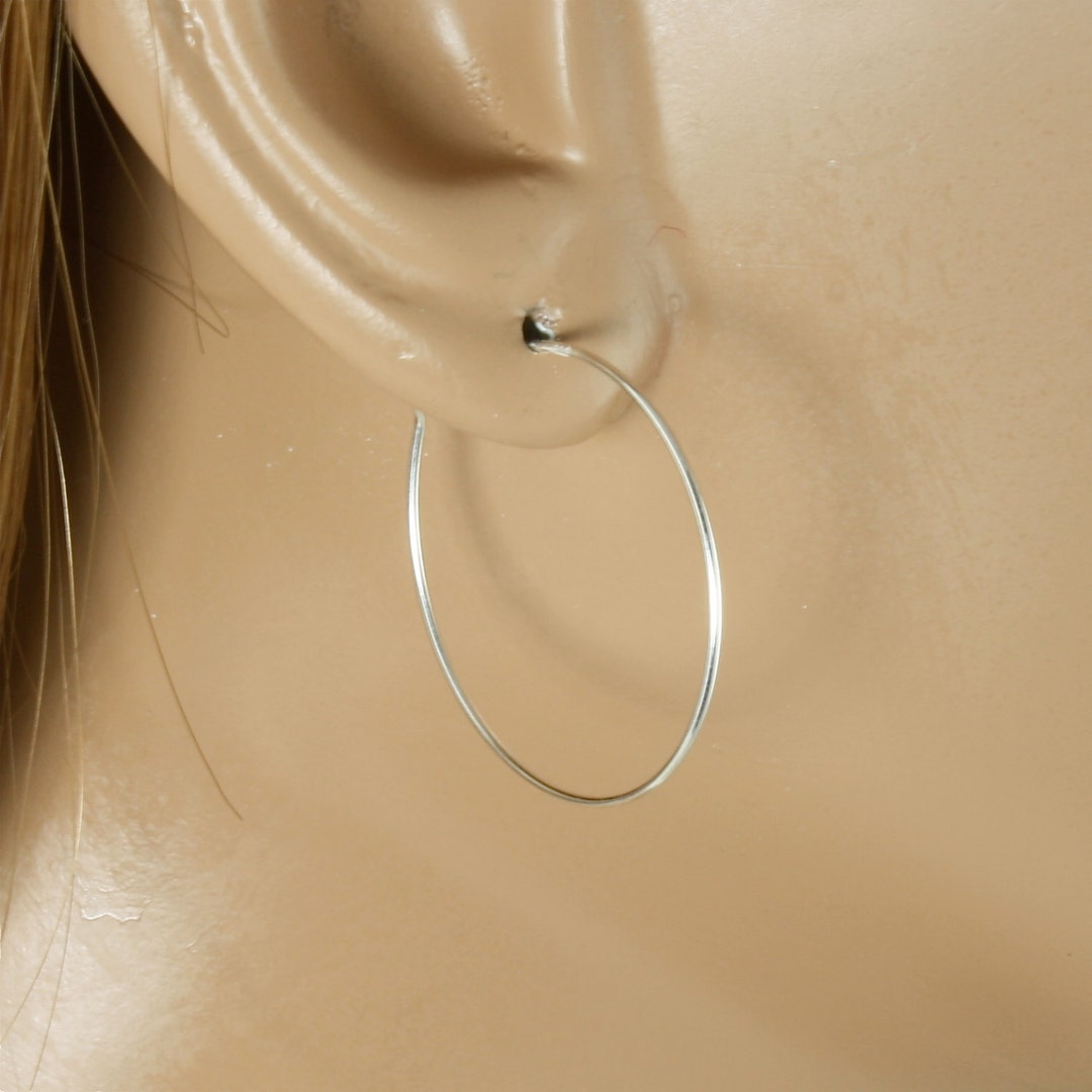 Sterling Silver Hoop Earrings 1 25mm Silver Hoop - Etsy