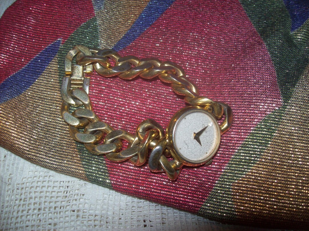 Vintage Timex Timeless Watch on Large Link Chain Bracelet/ Made in ...