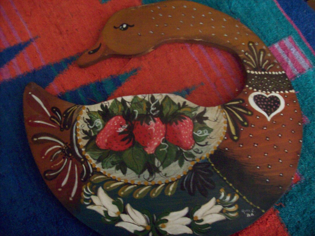 Hand Painted Wood Welcome Duck /home Decor/ Wall Art or Door Wreath ...