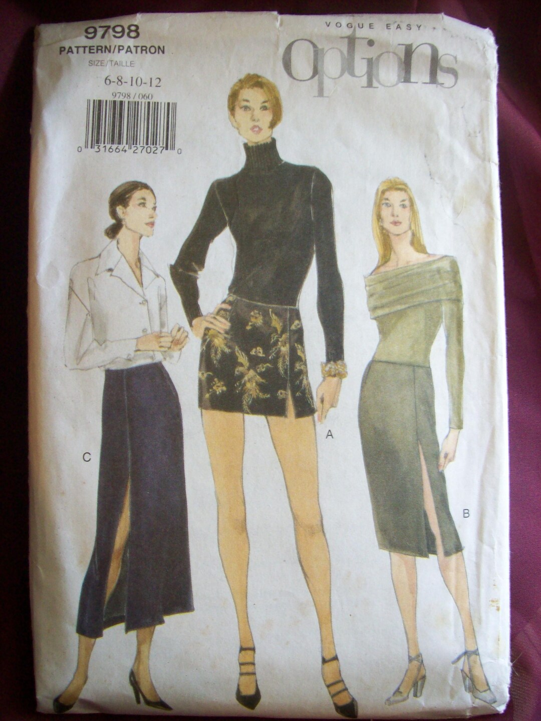 Vogue Easy Options 9788 Sewing Pattern- 1998- Misses' and Misses ...