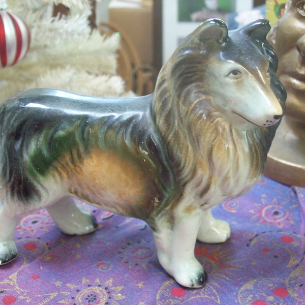 Antique Collie Dog Figurine - Etsy
