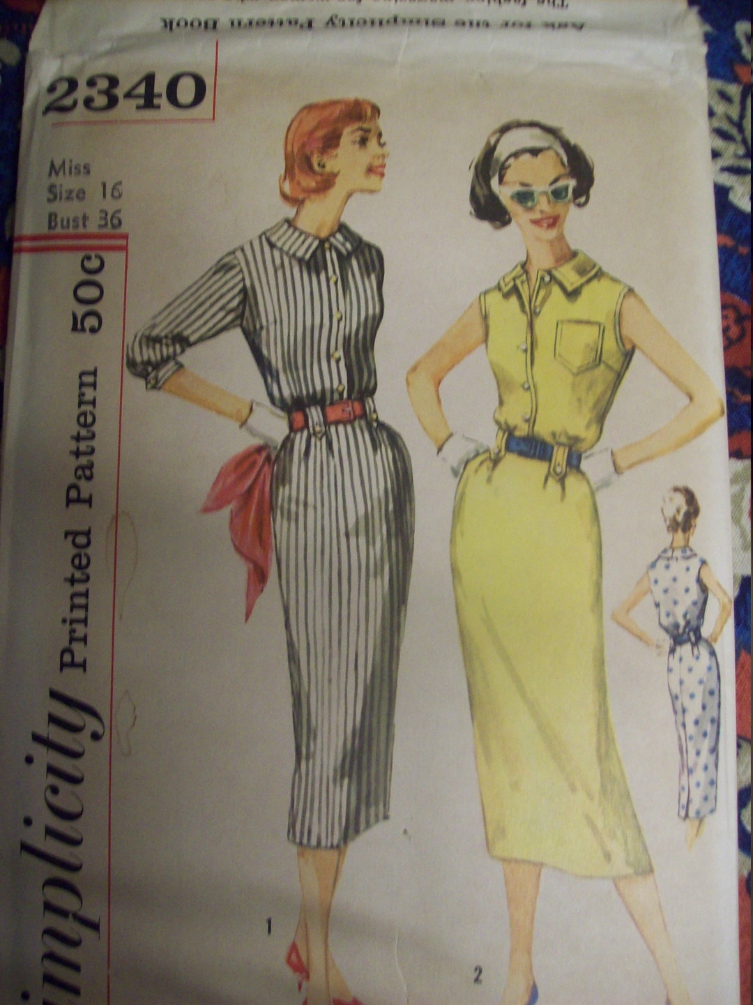 Vintage Simplicity Pattern/ Simplicity 2340/ Size 16 / One-piece Slim ...