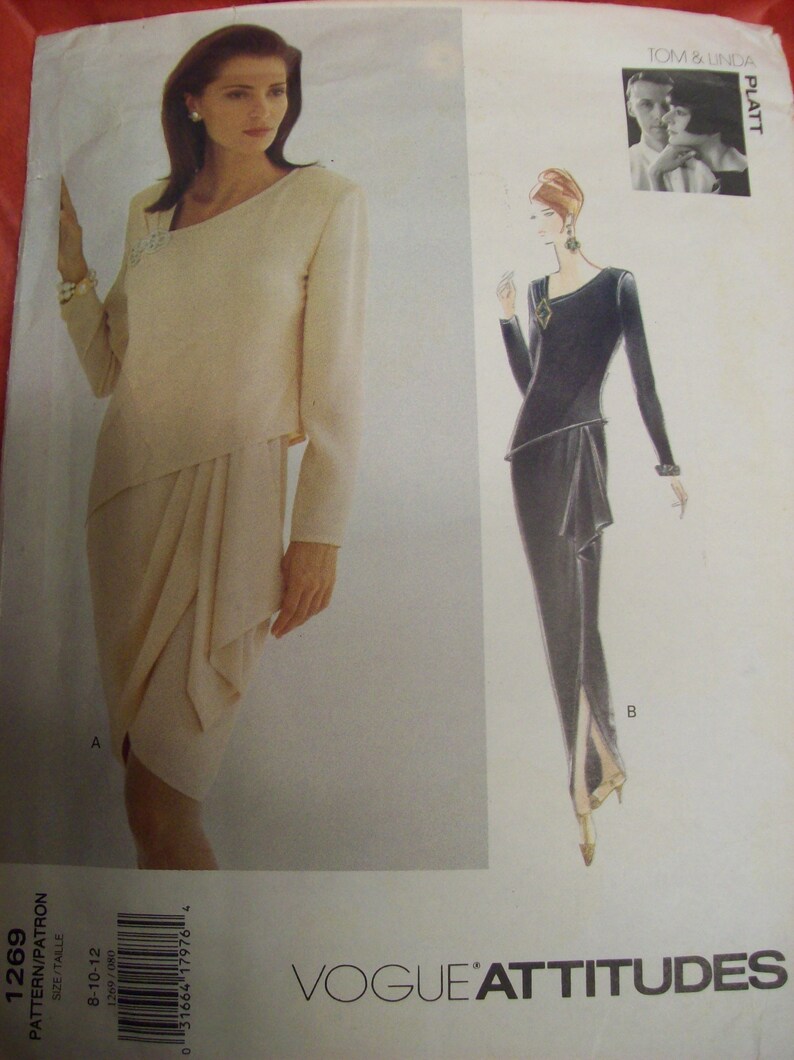 Vintage Vogue 1269 Evening Dress Sewing Pattern, Tom & Linda Platt ...