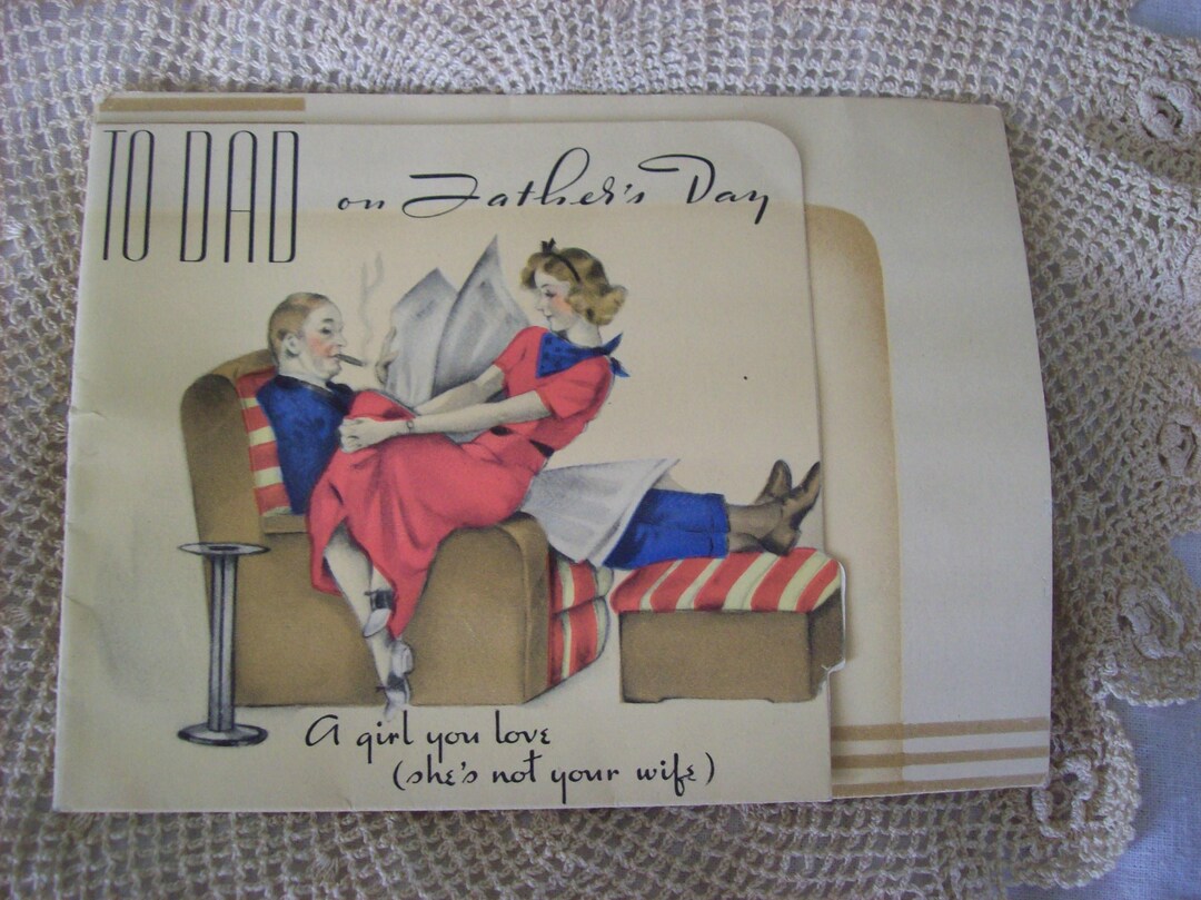 Vintage Father's Day Card Unsigned Card Only for Dad From Daughter-1937 ...