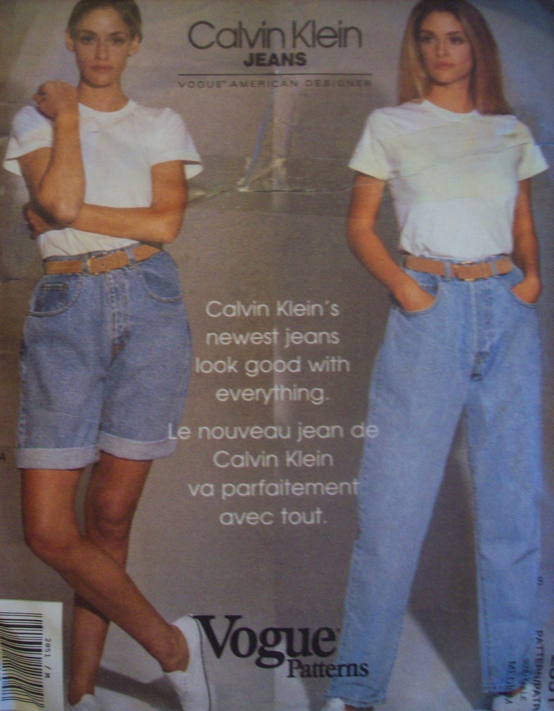 Calvin Klein Designer Jeans Sewing Pattern/ Vogue 2851/ Medium 8-10 ...