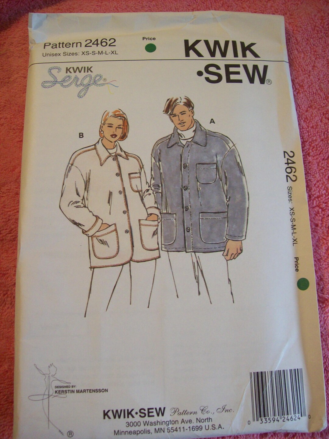 Kwik Sew Sewing Pattern- 2462 - Unisex Sizes XS-S-M-L- XL Jacket ...