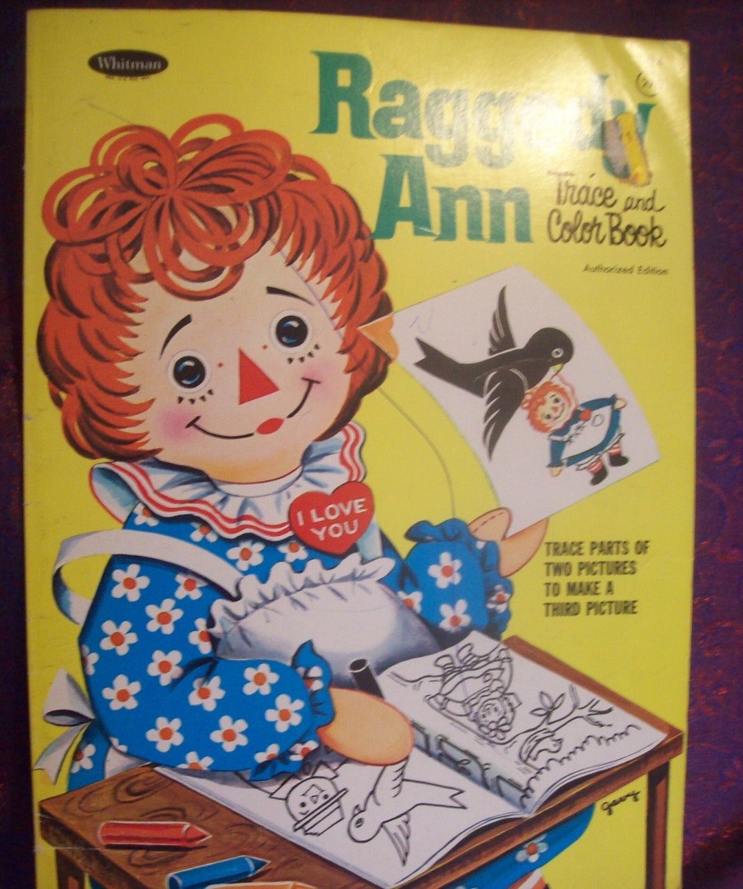 Raggedy Ann Trace and Color Book/ Whitman /1970/ Vintage Coloring Book ...