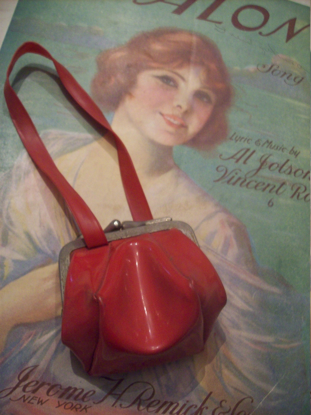Vintage Little Red Doll Purse With Hardware/ Vintage Doll Accessories ...