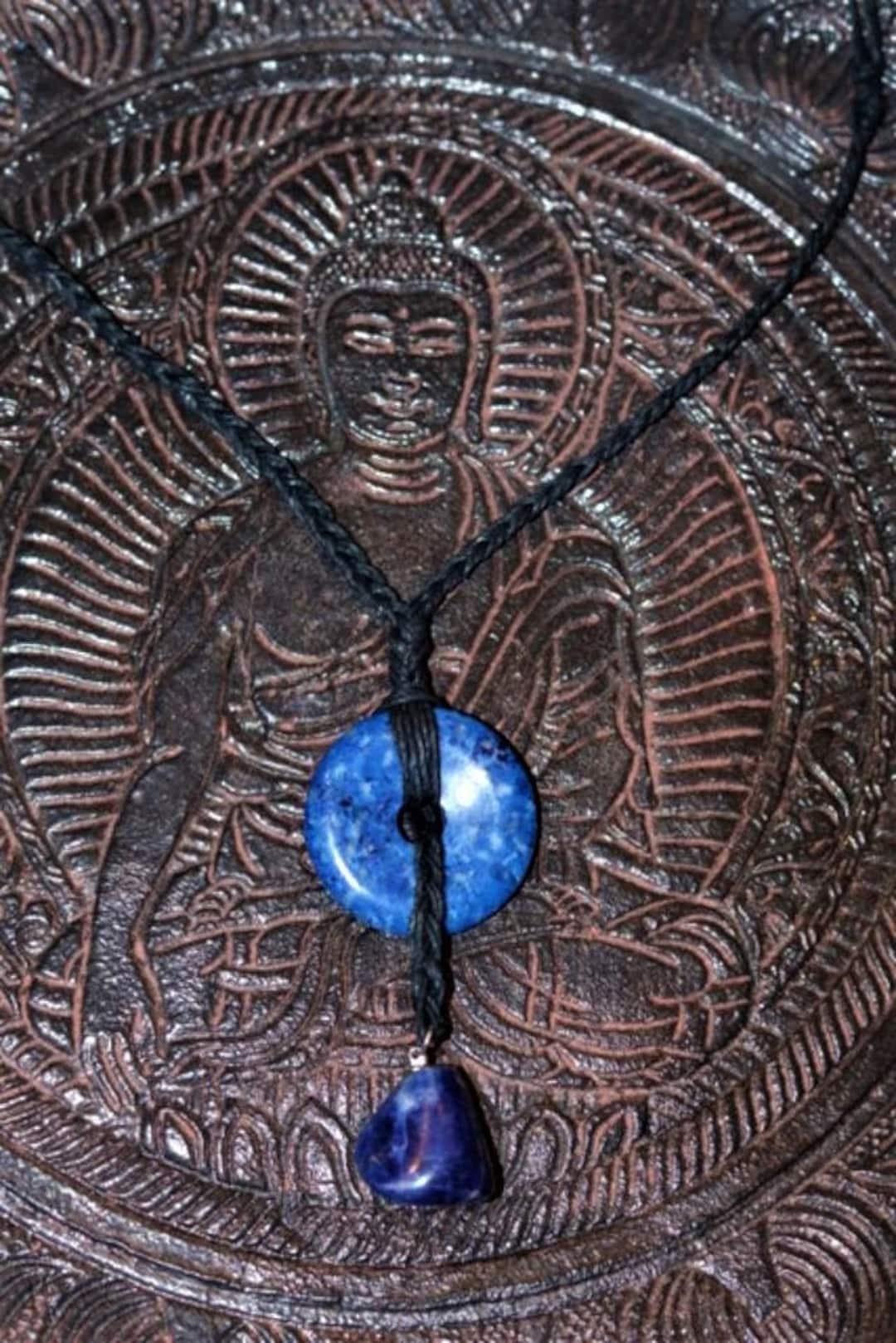 Crystalwear Talisman Amulet Throat Chakra Necklace With Black Hemp ...