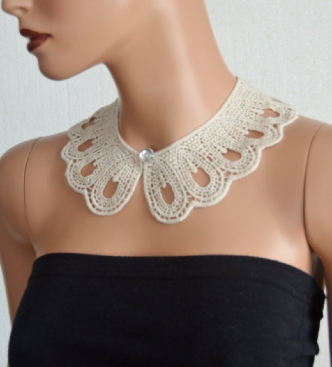 Pan Collar Detachable Collar and Button Cotton Lace Collar - Etsy