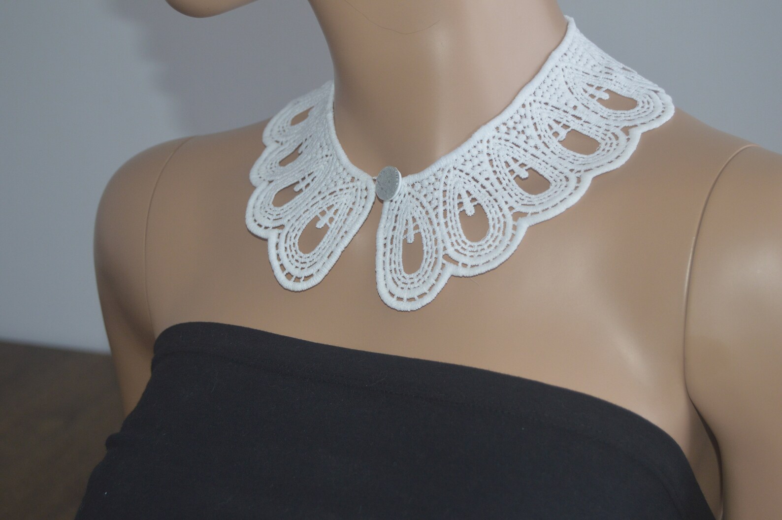 Pan Collar Detachable Collar and Button Cotton Lace Collar - Etsy
