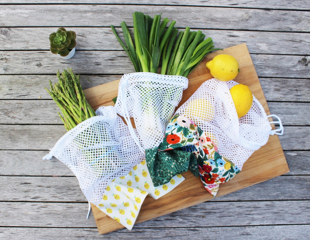 Reusable Mesh Produce Grocery Bag - Sustainable Living- Vegetables Bag ...