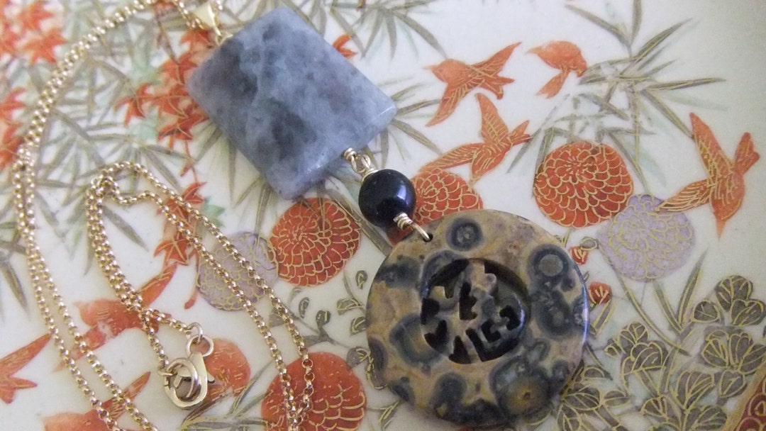 Carved Good Luck Leopard Skin Jasper Necklace - Etsy