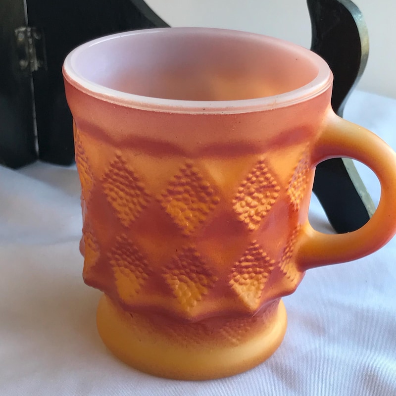 Orange Fire King Mugs - Etsy