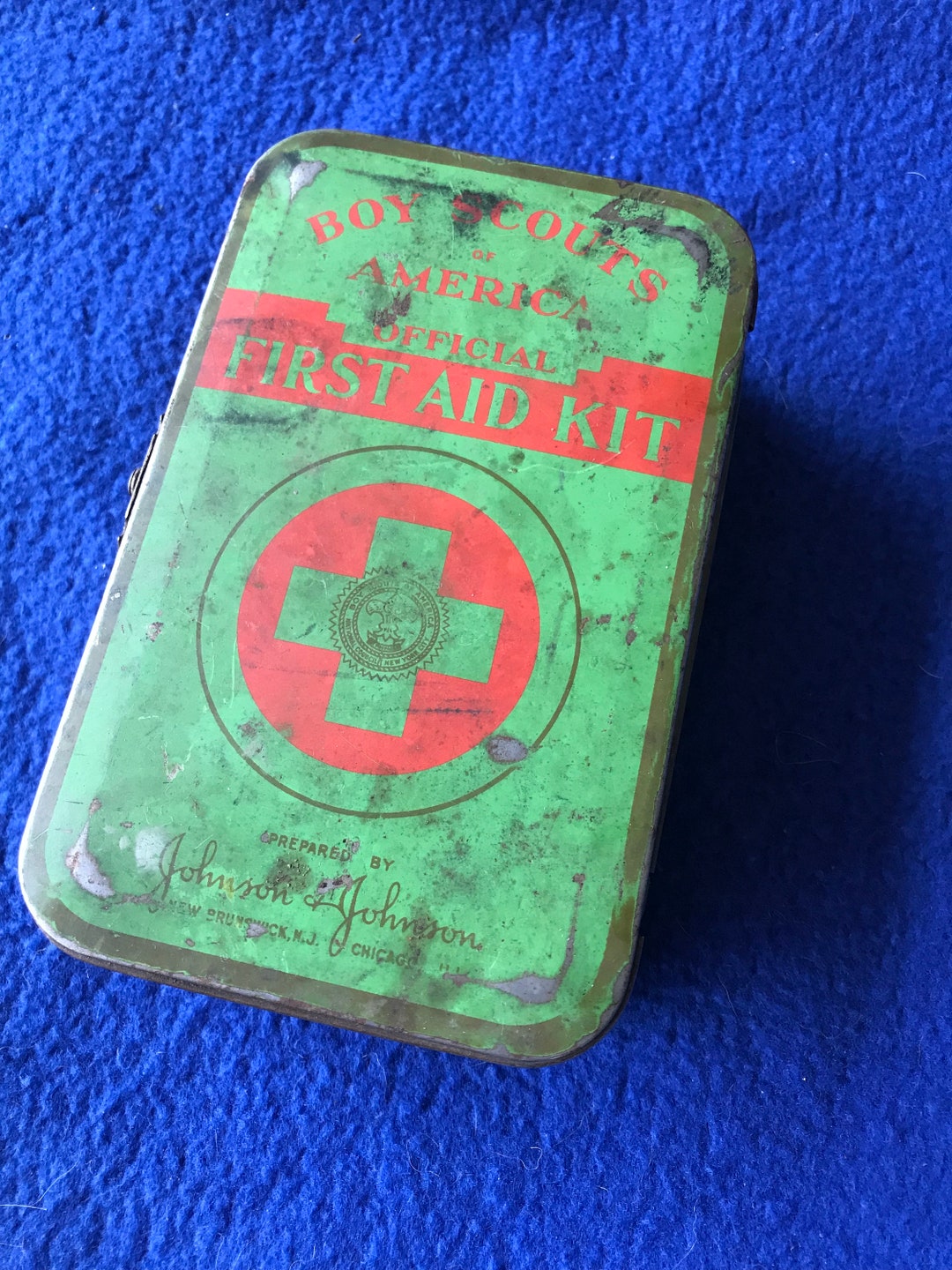 Antique Boy Scouts First Aid Medical Kit Box With Original Booklet 1939 ...