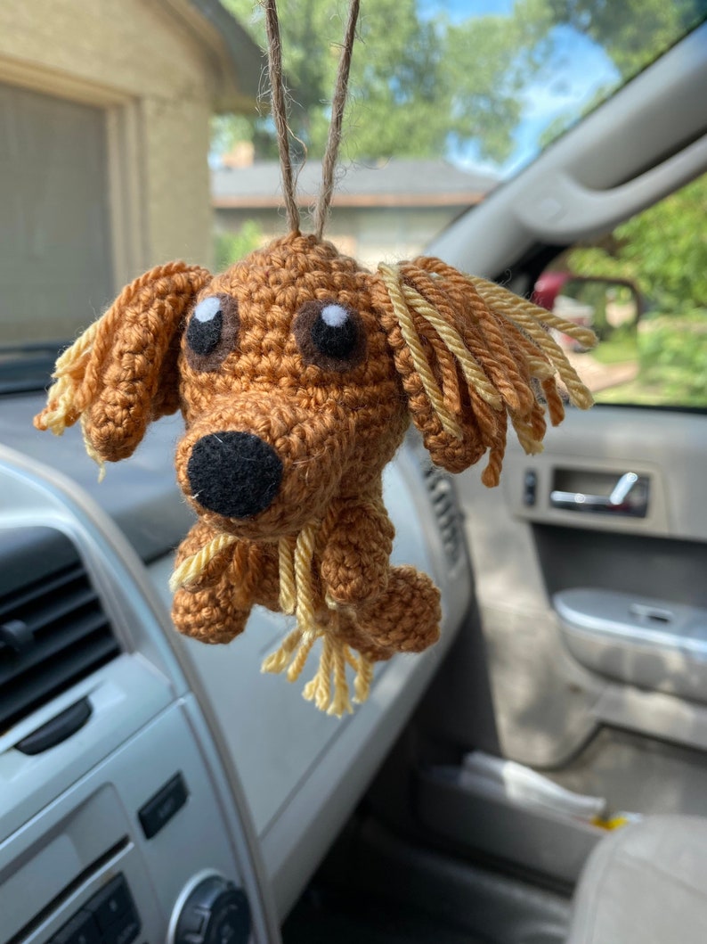 Custom Dog Review Mirror Hanger Custom Crochet Dog Car - Etsy