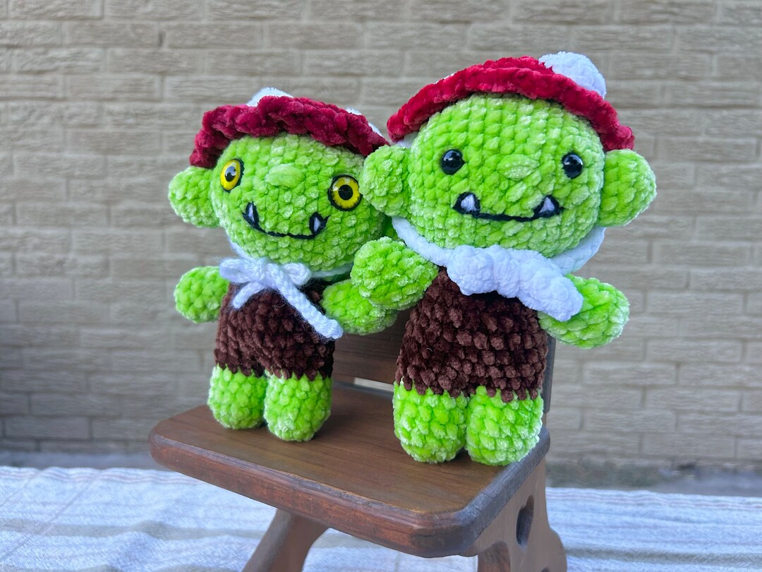 Crochet Goblin Stuffed Animal— Goblin Plushies— Handmade Green Goblin ...