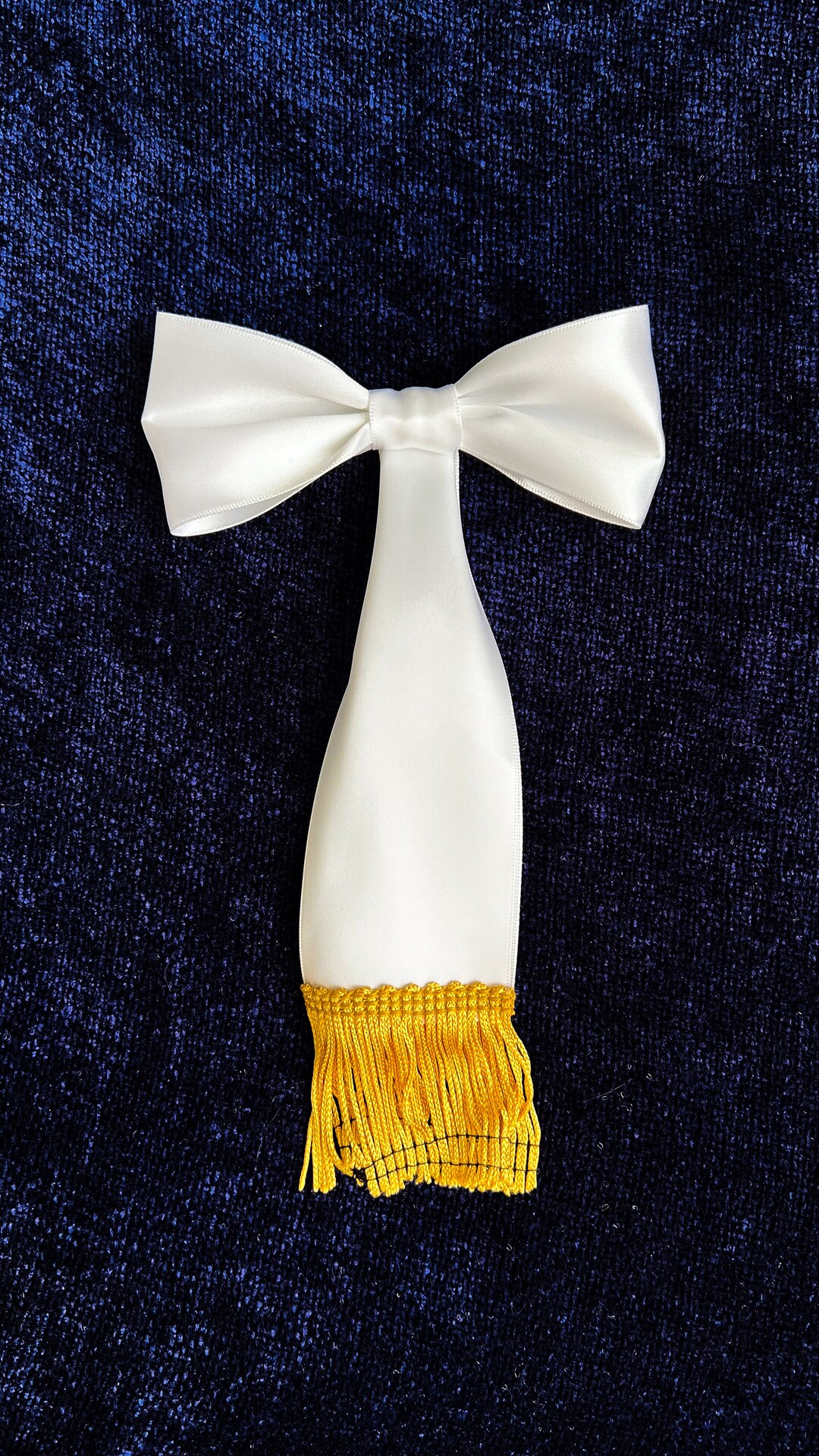 First Communion Arm Bow White Ribbon With Gold Tassel - Etsy