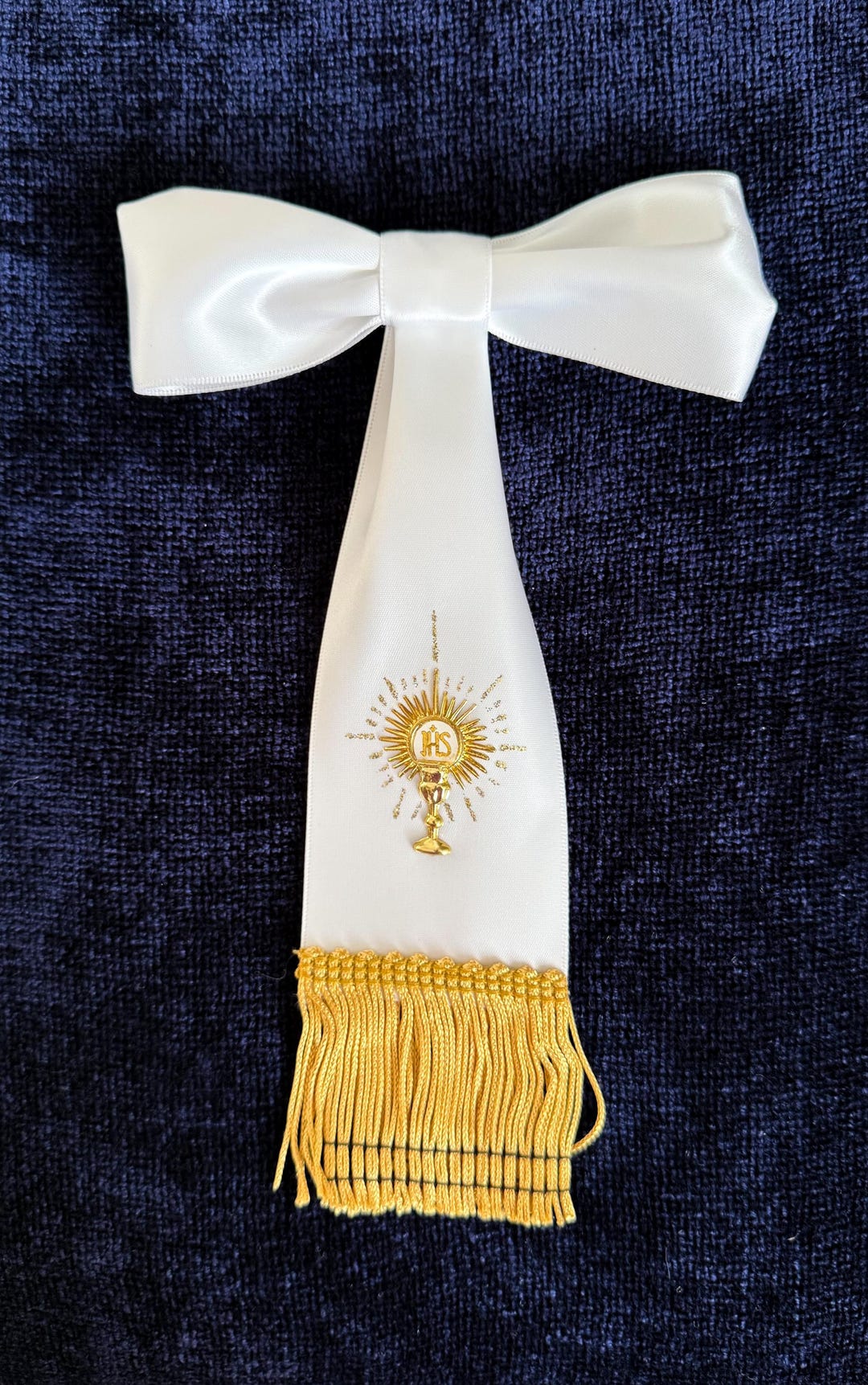 First Communion Arm Bow Chalice Gold Boy - Etsy