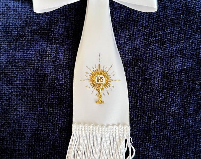 First Communion Arm Bow Chalice White Boy - Etsy