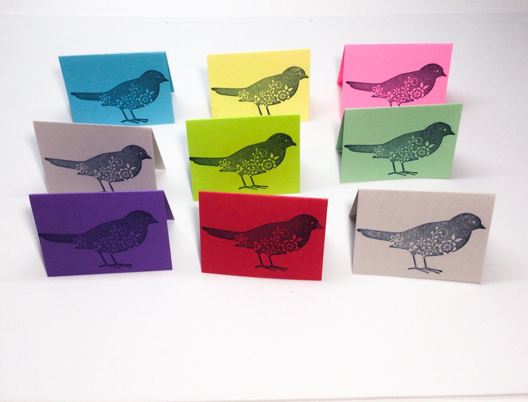 Buy 2 Get 1 Free Sets of Minis, Mini Tiny Note Cards, Fancy Birds, Love ...