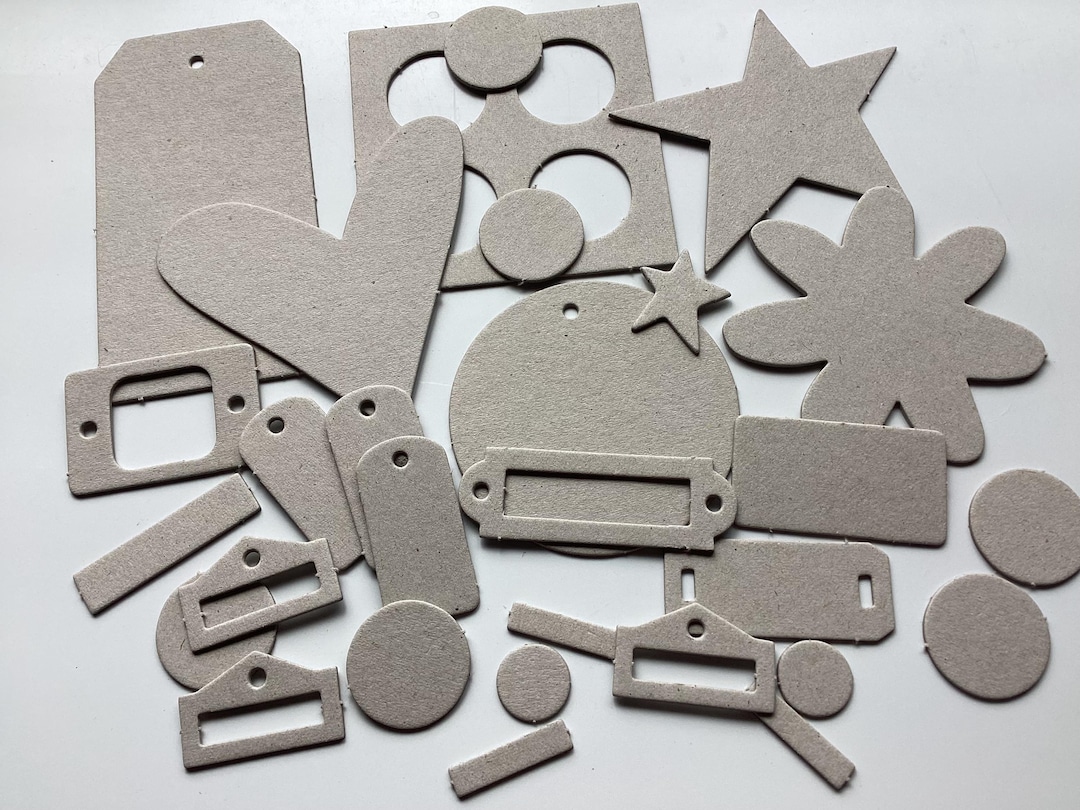 25 Chipboard Shapes, Tag, Star, Flower, Circle - DIY Crafts - Etsy